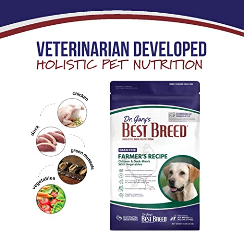 Best Breed Dr. Gary's Grain Free Farmer's Recipe Slow-Cooked in USA, Natural Dry Dog Food for All Breeds and Sizes, 13lbs.