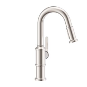 Gerber Kinzie Single Handle Pull Down Sprayer Prep Faucet in Stainless Steel, D150537SS