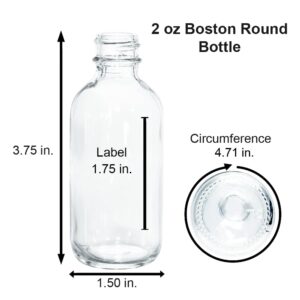 GlassBottleOutlet (24 Pack) 2 oz. Clear Boston Round with Black Fine-Mist Sprayer