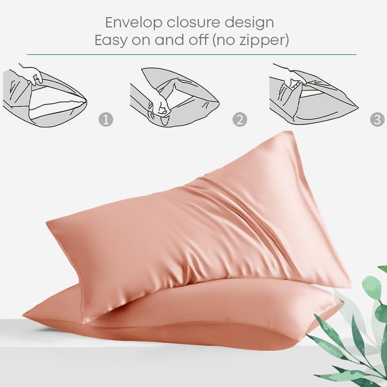 Linenwalas Tencel Lyocell Duvet Cover Set with Deep Pocket Fitted Sheet, Viscose Made from Eucalyptus Soft, Lightweight and Breathable Complete Bedding Set (Rose Gold, King)