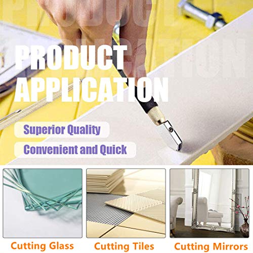 Glass Cutter Kit with Cutting Oil, 2mm-20mm Professional Cutting Head, Aotomatic Pencil Oil Feed Carbide Tip Glass Cutter Tool for Thick Glass Mosaic and Tile