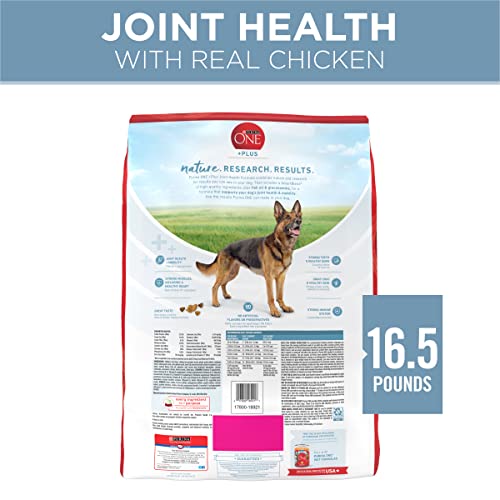 Purina ONE Plus Joint Health Formula Natural With Added Vitamins, Minerals and Nutrients Dry Dog Food - 16.5 lb. Bag