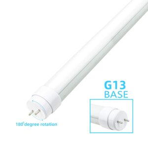 F15T8 LED Tube Light,7W 18inch/18 Length, 5000K Daylight White, T8 LED Replacement Tube Light, Rotatable End Caps,Frosted Cover, 85-265VAC (120V 2Pack)