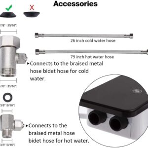 Bidet For Toilet, Soosi Bidet Ultra Slim Self Cleaning Dual Nozzle Hot&Cold Water Spray Bidets Front and Rear Bidet Attachment For Toilet Bidet Toilet Attachment- Adjustable Water Pressure&Temperature