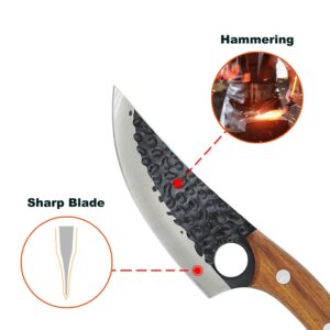 LifHap Butcher Knife,Steak Boning knifes for meat with Sheath and Fillet Meat Cleaver Knives turkey carving knife Chef Knife Brisket Knife for Home, Camping, BBQ, butchering knives for Man