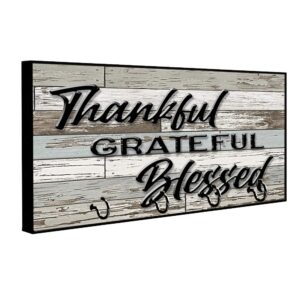 brotherhood barn wood chipped paint white board flooring design thankful grateful blessed key hanger organizer wall mount rack for holders the home keys ring decorative hangers decor hook holder