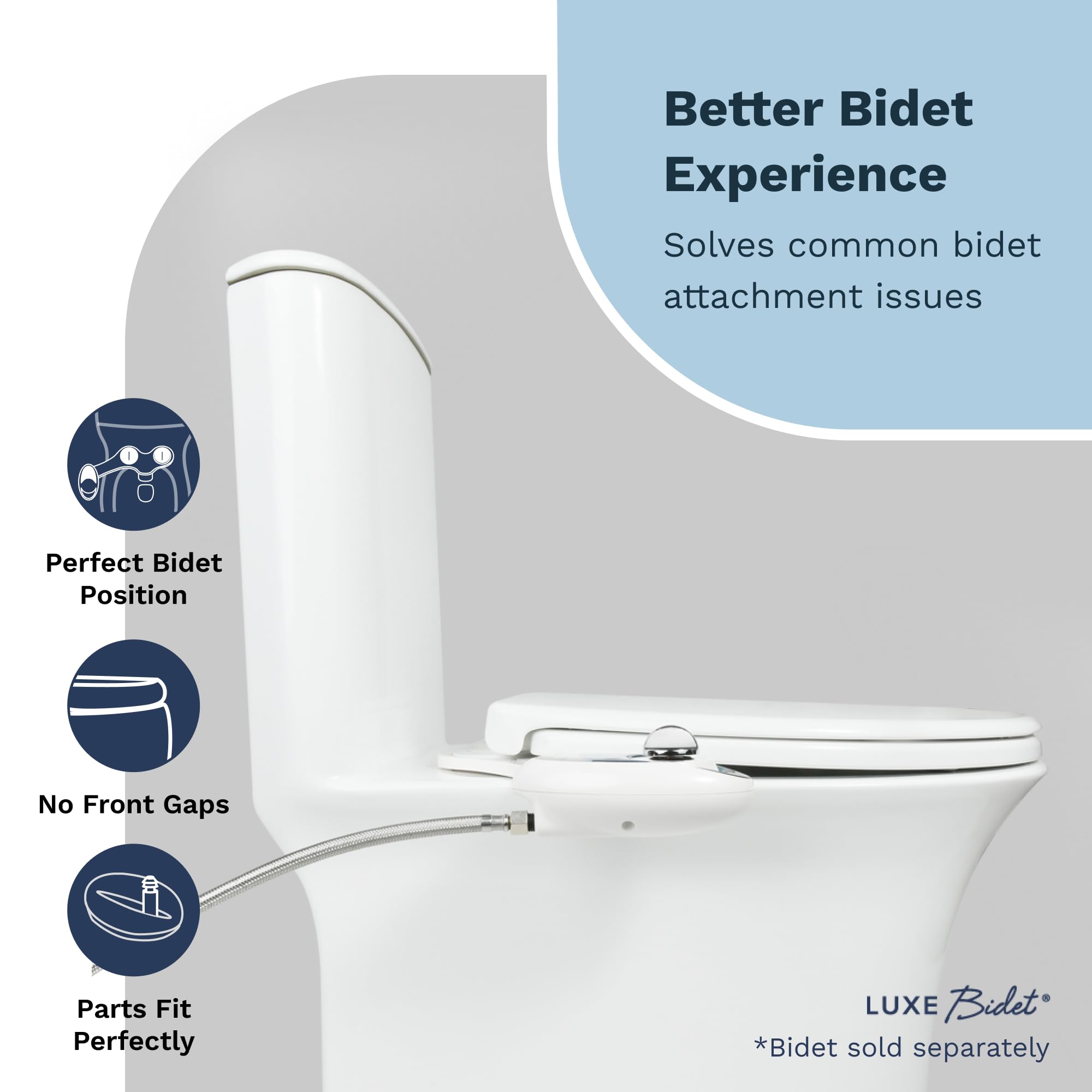 LUXE Bidet NEO 185 Blue and Elongated Toilet Seat Bundle