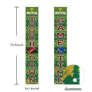 Football Banner Welcome Porch Sign - Door Hanging Banner for Game Day Sports Party Decorations