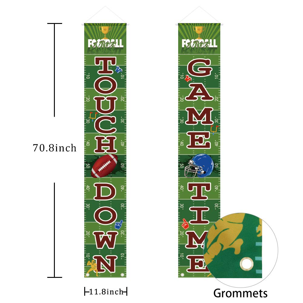 Football Banner Welcome Porch Sign - Door Hanging Banner for Game Day Sports Party Decorations