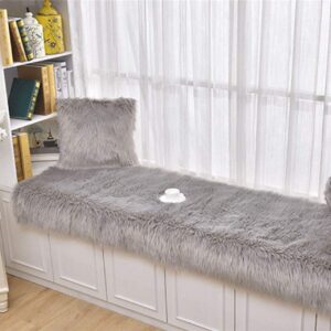 Faux Sheepskin Fur Rug,Soft Faux Fur Rugs Sheepskin Area Rug Window Beside Carpets Fluffy Floor Mat Luxurious Home Decor (1.3'x2'/40x60cm, Grey)