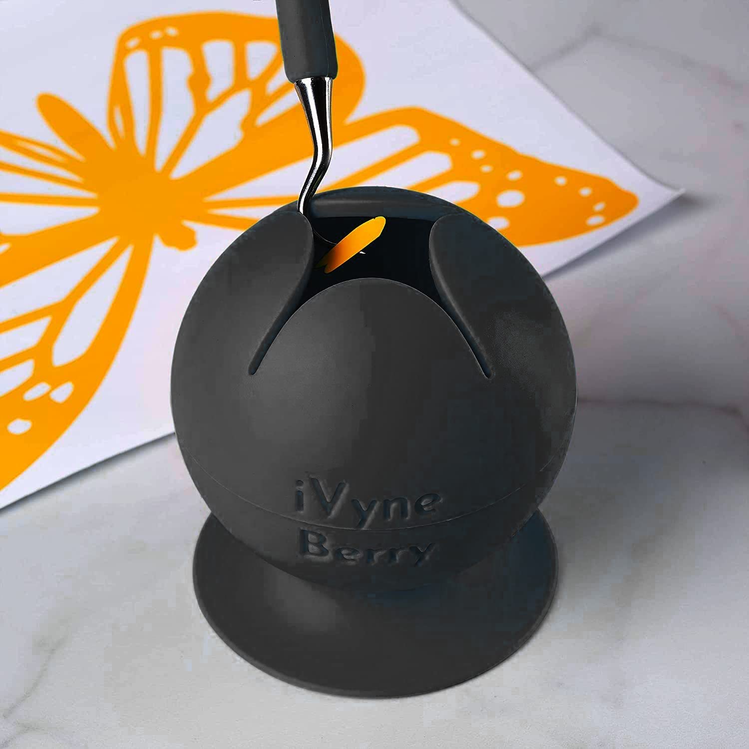 iVyne Berry Suctioned Vinyl Weeding Scrap Collector & Holder for Weeding Tools for Vinyl - Black