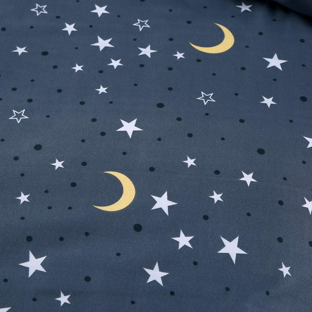 Feelyou Kids Galaxy Fitted Sheet Chic Starry Sky Bed Sheet Set Queen Size for Girls Boys Teens Bedroom Ultra Soft Twinkle Stars Moon Bedding Set Outer Space Themed Bed Cover with 2 Pillow Case