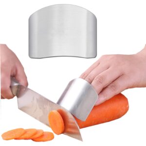 namerda finger guards for cutting, 2pcs kitchen tool stainless steel finger guard finger protector, avoid hurting when slicing and dicing kitchen safe chop cut tool