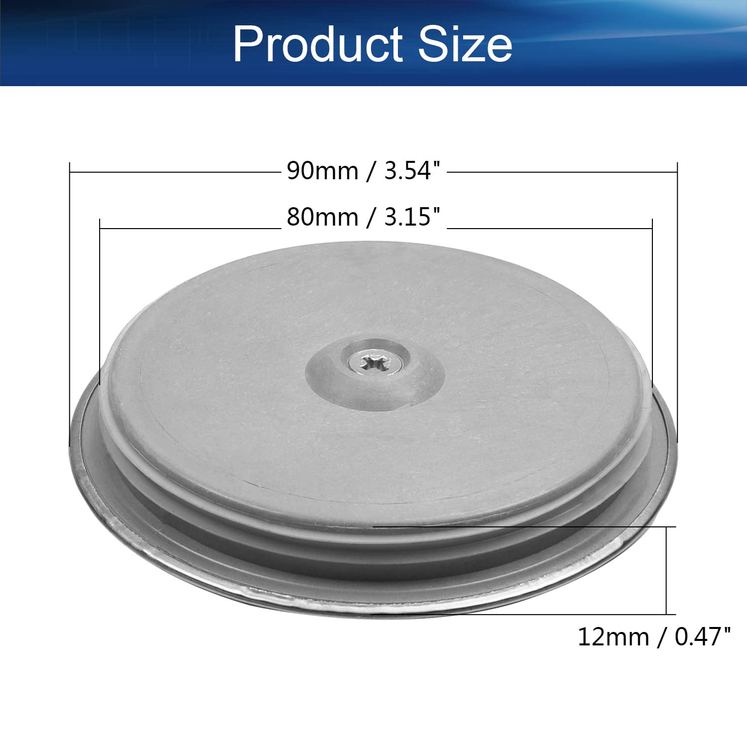 Yinpecly Metal Sink Drain Stopper Stainless Steel Sink Plug with Rubber Sealing Lid 3.14 inch Diameter Knob Design for Kitchen Sink Bathtub 2pcs