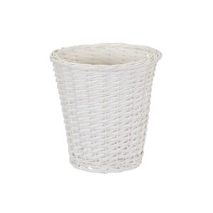 household essentials white small willow wicker waste basket