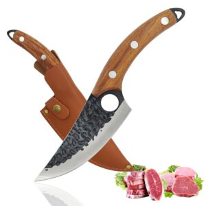 lifhap butcher knife,steak boning knifes for meat with sheath and fillet meat cleaver knives turkey carving knife chef knife brisket knife for home, camping, bbq, butchering knives for man