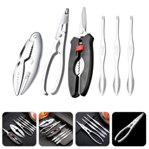 KESYOO Seafood Tools Nut Plier 6pcs Seafood Crab Crackers and Tools Crab Leg Crackers and Picks Set Picks Shellfish Seafood Utensils Crackers Lobster Pick Metal Forks