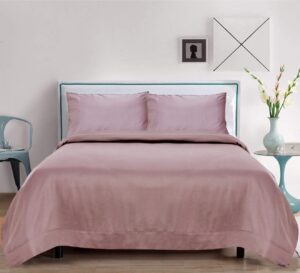 linenwalas tencel lyocell duvet cover set with deep pocket fitted sheet, viscose made from eucalyptus soft, lightweight and breathable complete bedding set (lilac, full)