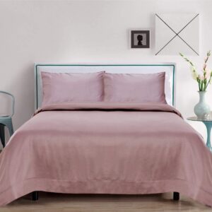 Linenwalas Tencel Lyocell Duvet Cover Set with Deep Pocket Fitted Sheet, Viscose Made from Eucalyptus Soft, Lightweight and Breathable Complete Bedding Set (Lilac, Full)