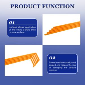 CryoKing 500PCS Cell Spreaders L-Shaped Disposable Cell Spreader, Orange, Sterile, Individual Package