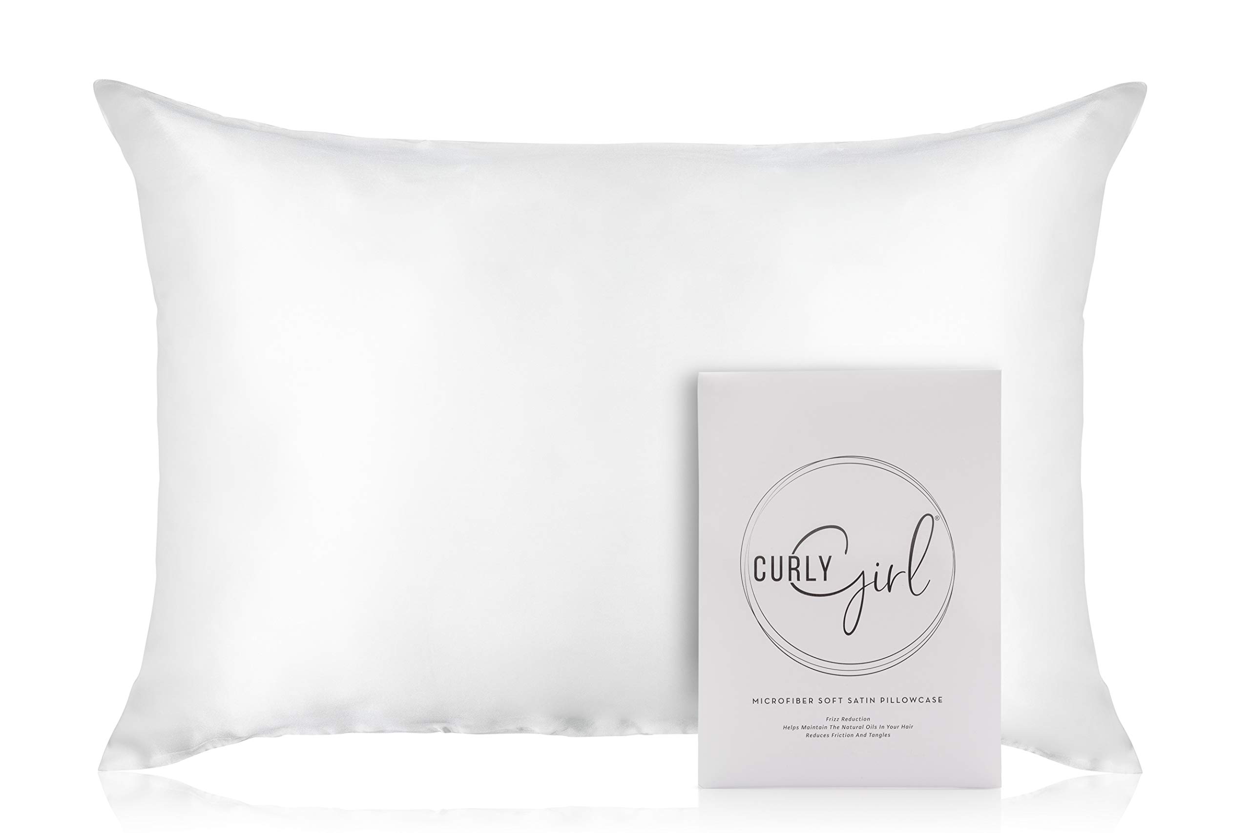 Curly Girl Microfiber Satin Pillowcase for Hair and Skin Pillowcase 2 Pack, Pillow Cases Set of 2 - Slip Cooling Satin Pillow Covers with Envelope Closure (Ivory, Queen)