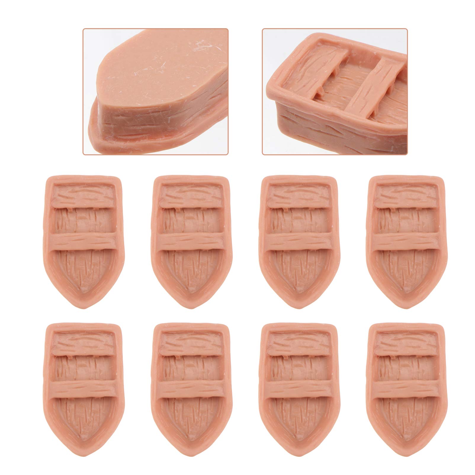 12pcs Miniature Boat Resin Crafted Row Boat Model Rustic Sailing Boat Fairy Garden Supplies for DIY Craft Projects Kids Bonsai Random Color