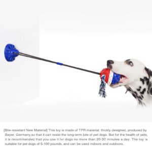 Carllg Dog Toys for Aggressive Chewers Large Breed, Suction Cup Tug of War Pull Toy, Interactive Rope Squeaky Dog Chew Toy Indestructible