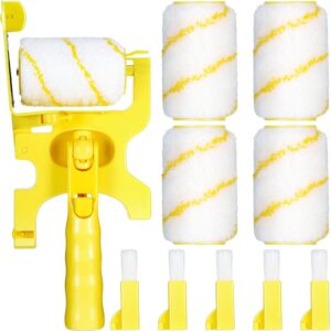 set of 9 paint edger combo kit paint edger roller brush multifunctional handheld clean-cut paint edger with extra replacement roller and brush for room wall ceiling indoor outdoor painting (xt style)