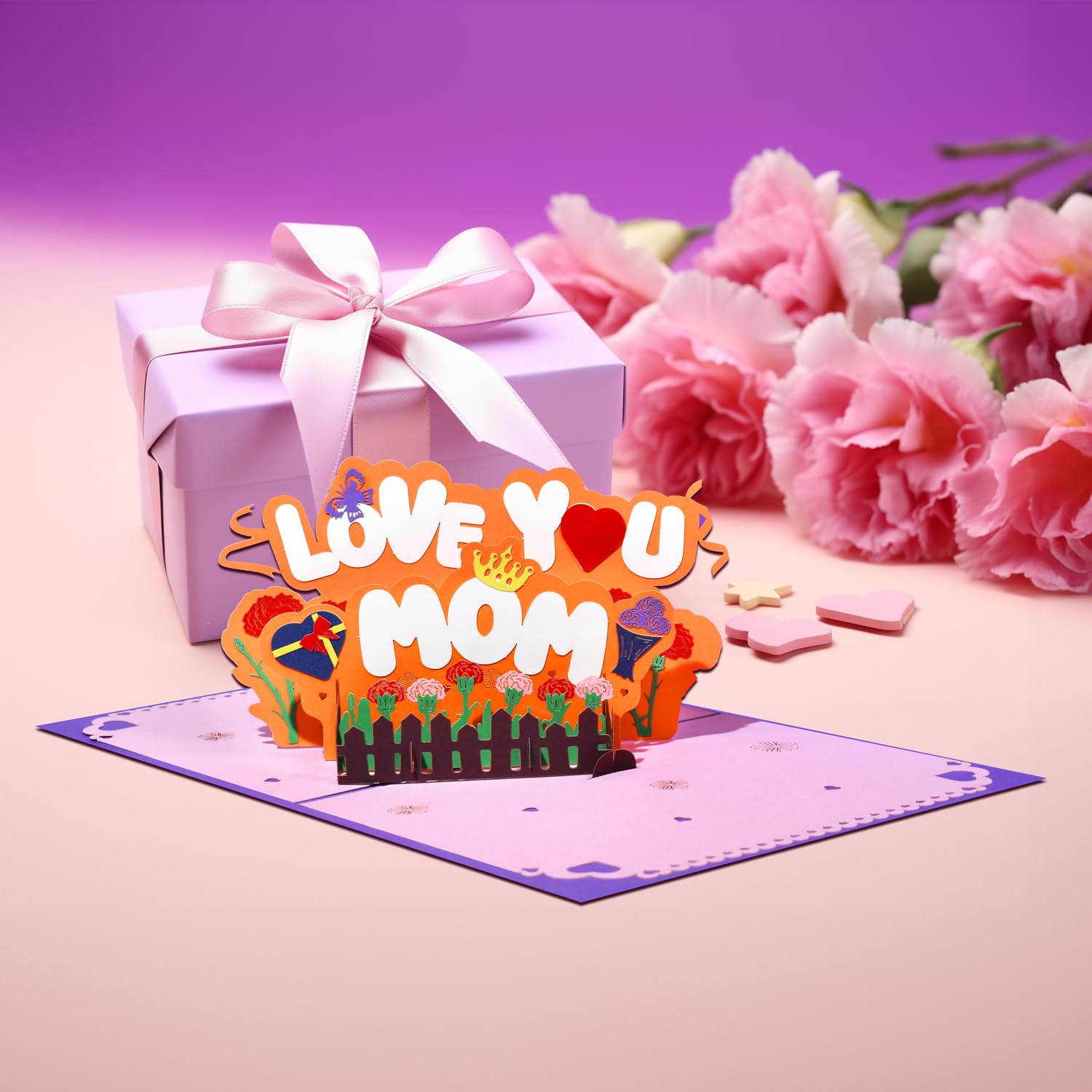 Magic Ants Happy Mother’s Day Card - Pop Up Mothers Card - 3D Pop Up Mothers Day Card - Handcrafted 3D Pop Up Greeting Card for Her - Mother’s Day Love Card - Birthday Card for Mom (LOVE YOU MOM)