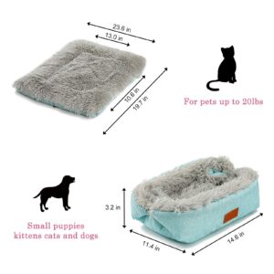 HDLKRR Cat Bed Small Dog Bed, Self Warming Cat Beds Self Heating Cat Dog Mat, Extra Warm Thermal Pet Pad for Indoor Outdoor Pets, Calming Dog Crate Bed Pet Cushion, 23.6x19.7inch