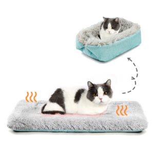 hdlkrr cat bed small dog bed, self warming cat beds self heating cat dog mat, extra warm thermal pet pad for indoor outdoor pets, calming dog crate bed pet cushion, 23.6x19.7inch