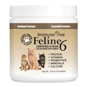 immune-tree colostrum probiotic powder for cats | supplement for cat allergy, immune support, skin and coat & itching relief | colostrum powder for cats immunity system | made in usa | 1.55oz