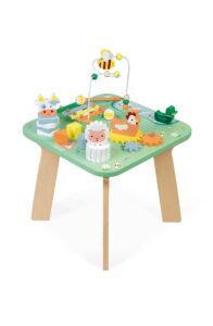 janod wooden pretty meadow activity table - 21.1" tall - ages 12 months+ - j05327