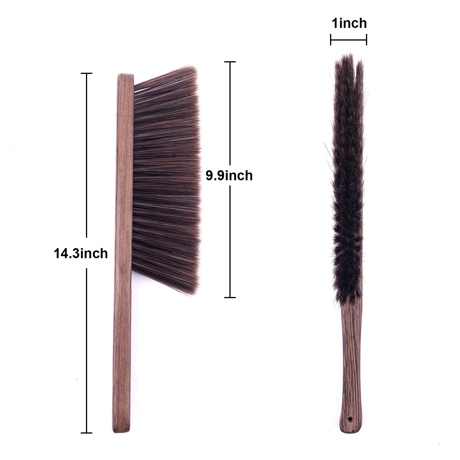 Hand Broom Cleaning Brushes-Soft Bristles Dusting Brush for Cleaning Car/Bed/Couch/Draft/Garden/Furniture/Clothes,Wooden Handle