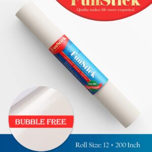 FunStick Solid Cream White Wallpaper Peel and Stick Matte White Contact Paper for Cabinets Self Adhesive Removable Wall Paper Roll Thick Waterproof Vinyl Wallpaper for Drawers Dresser Desk 12" x 200"