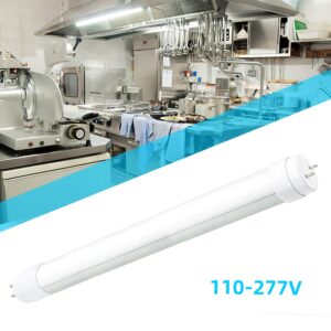 F15T8 LED Tube Light,7W 18inch/18 Length, 5000K Daylight White, T8 LED Replacement Tube Light, Rotatable End Caps,Frosted Cover, 85-265VAC (120V 2Pack)