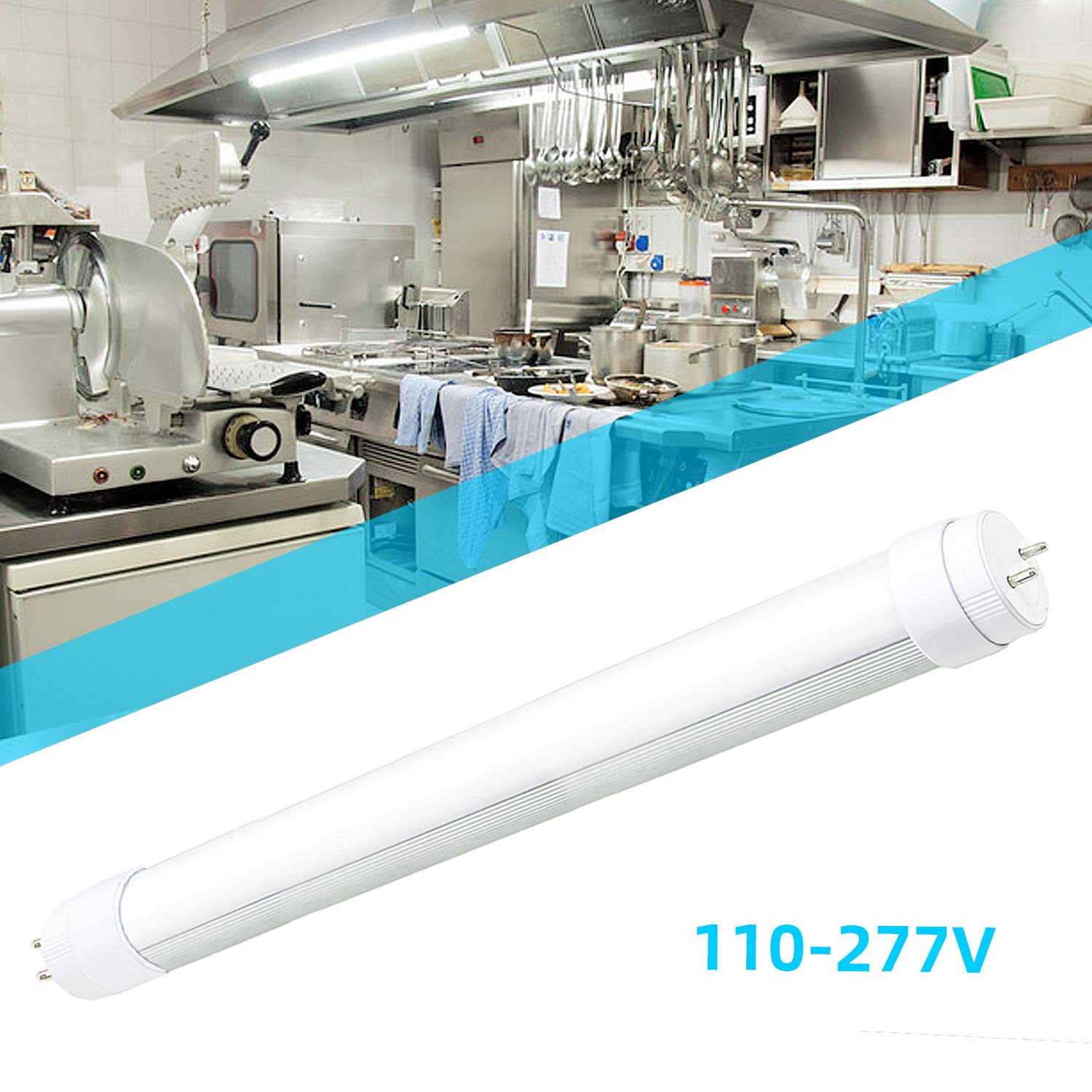 F15T8 LED Tube Light,7W 18inch/18 Length, 5000K Daylight White, T8 LED Replacement Tube Light, Rotatable End Caps,Frosted Cover, 85-265VAC (120V 2Pack)