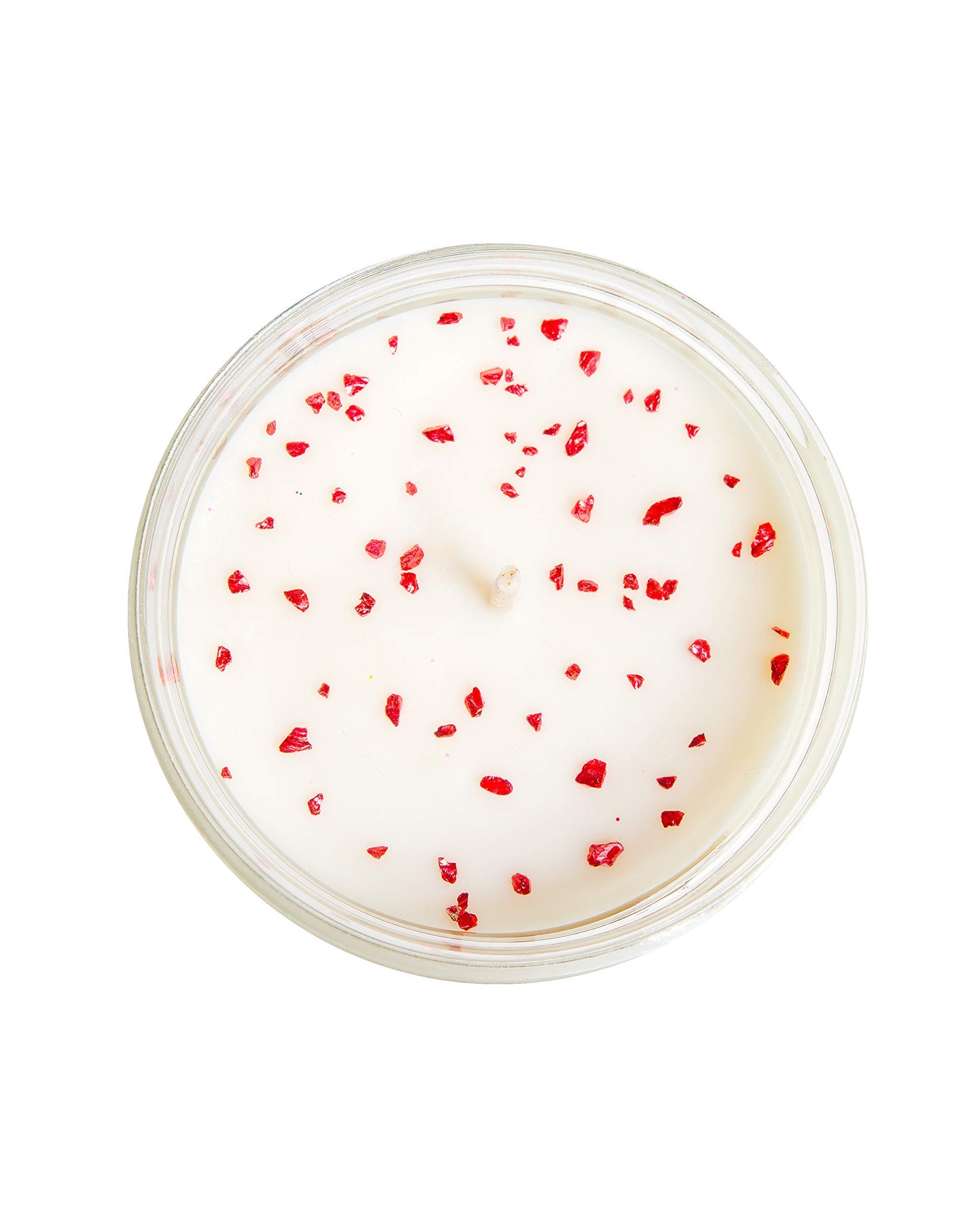 With Love - Rose and Vanilla Fragrance Soy Candle - Unique Large Soy Candle with a Red Rose Decor and red Crystals inside- Boxed