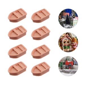 12pcs Miniature Boat Resin Crafted Row Boat Model Rustic Sailing Boat Fairy Garden Supplies for DIY Craft Projects Kids Bonsai Random Color