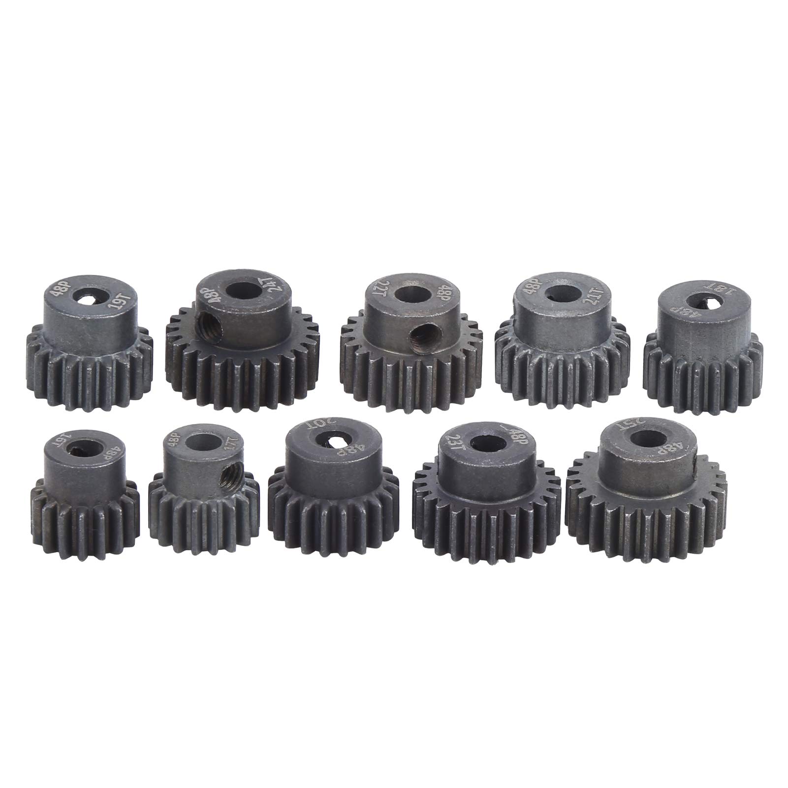 Dilwe RC Motor Gear, 10Pcs/Set 16T25T 7075 48P Steel Motor Gear Pinion RC Accessory Suitable for 1/8 1/10 Brushless Motors