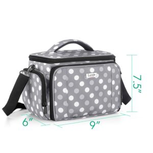 LUXJA Carrying Bag Compatible with Cricut Joy, Carrying Case Compatible with Cricut Joy and Tool Set, Tote Compatible with Cricut Joy (with Supplies Storage Sections, Patent Pending), Polka Dots