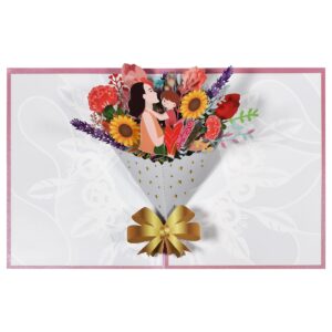 magic ants happy mother’s day card - 3d flower flora bouquet greeting card - 3d pop up mothers day card - handcrafted 3d pop up greeting card for her - birthday card for mom