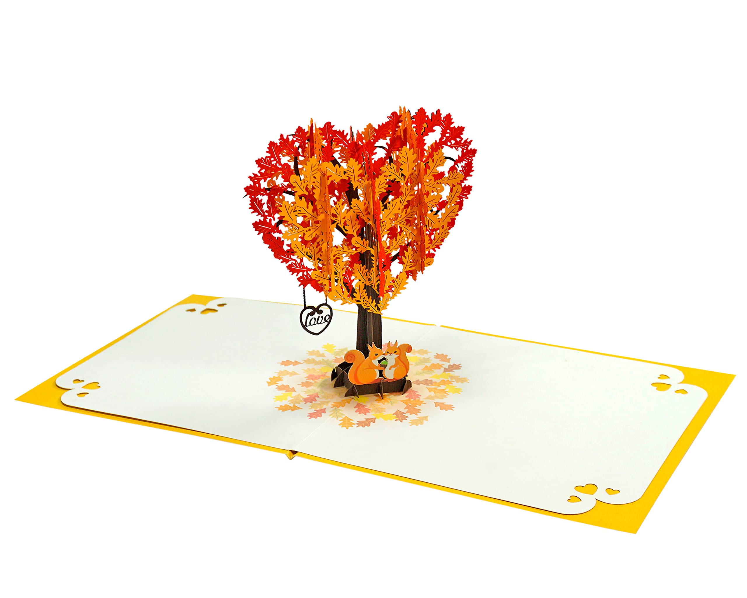 CUTPOPUP Anniversary Card Pop Up, Valentines Day Card, 3D Greeting Loved Card (Squirrel Couple Heart Tree)