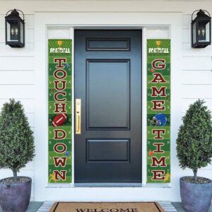 football banner welcome porch sign - door hanging banner for game day sports party decorations