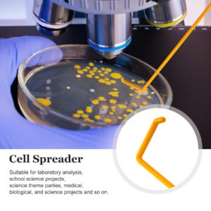 CryoKing 500PCS Cell Spreaders L-Shaped Disposable Cell Spreader, Orange, Sterile, Individual Package