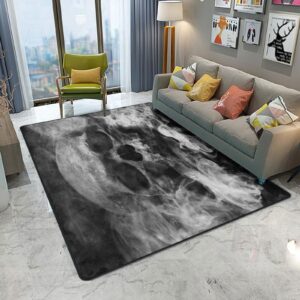 alalal smoke sugar skull area rug, rug for living room soft durable rugs carpet for bedroom 5'x7' grey/black 80 x 58 in