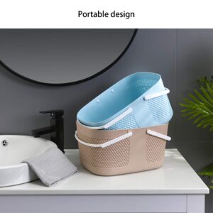 Shower Caddy Basket, Portable Large Capacity Thickened Plastic Organizer Storage Tote with Handles Drainage Toiletry Bag Bin for Bathroom, College Dorm Room Essentials, Kitchen, Camp, Gym, Blue