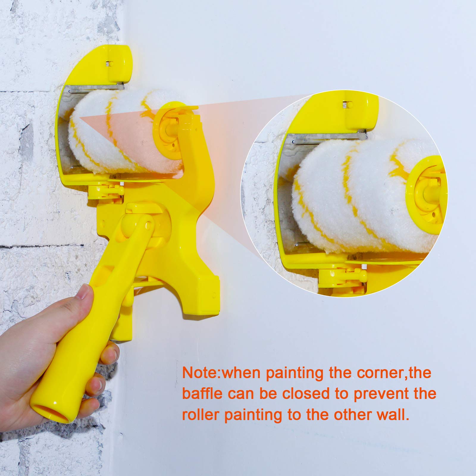 Set of 9 Paint Edger Combo Kit Paint Edger Roller Brush Multifunctional Handheld Clean-Cut Paint Edger with Extra Replacement Roller and Brush for Room Wall Ceiling Indoor Outdoor Painting (XT Style)