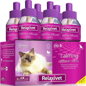 Calming Cat Diffuser Refill & Anti Anxiety Pet Products - Feline Calm Pheromones & Cats Comfort - Stress Relief Help with Pee, New Zone, Aggression, Fighting with Dogs & Behavior Control