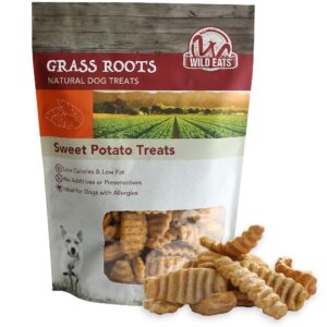 wild eats sweet potato treats for dogs – 12 oz. (great low calorie, low fat alternative to traditional dog biscuits, dog cookies, and dog bones) healthy dog treats perfect training treats for dogs